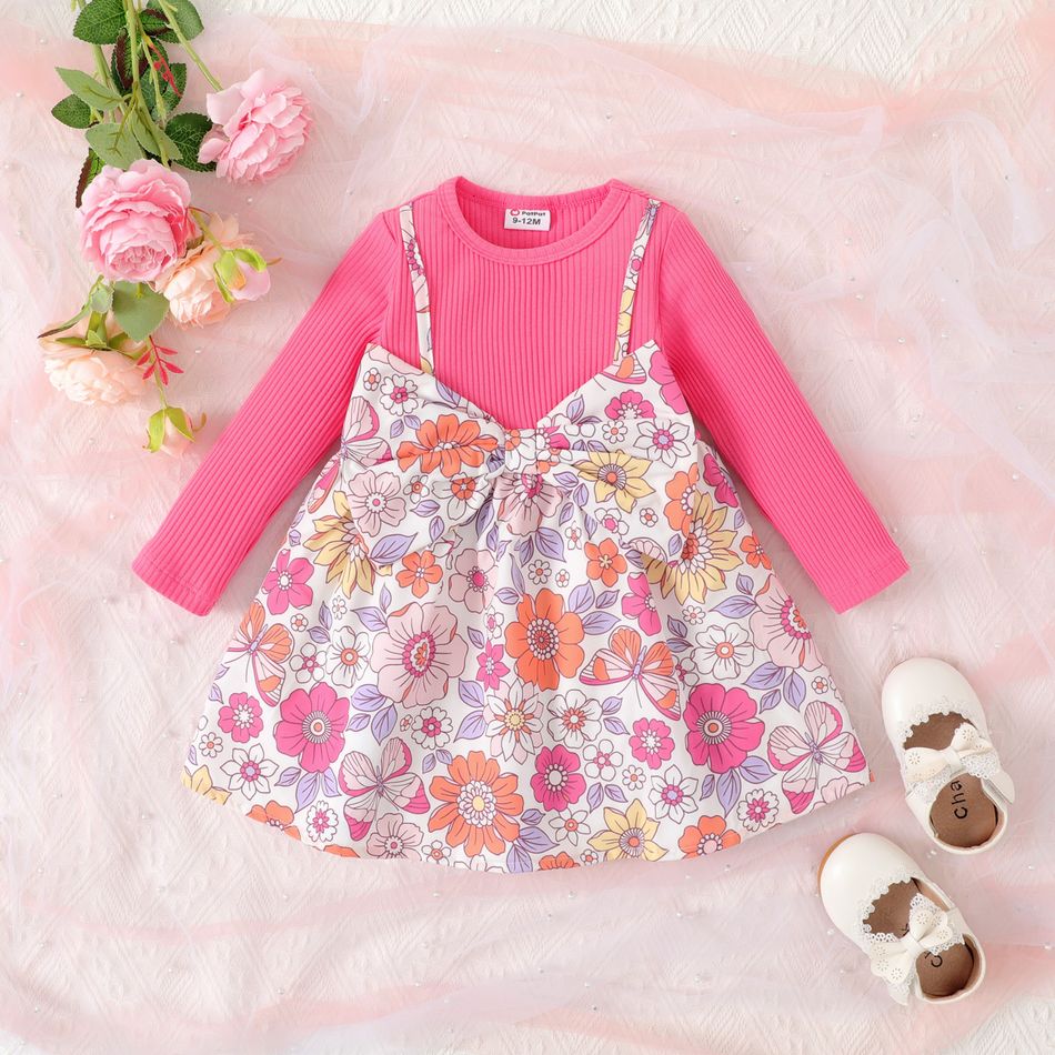 B b Hypersensible Grande Fleur Doux Manches Longues Robe Seulement 10